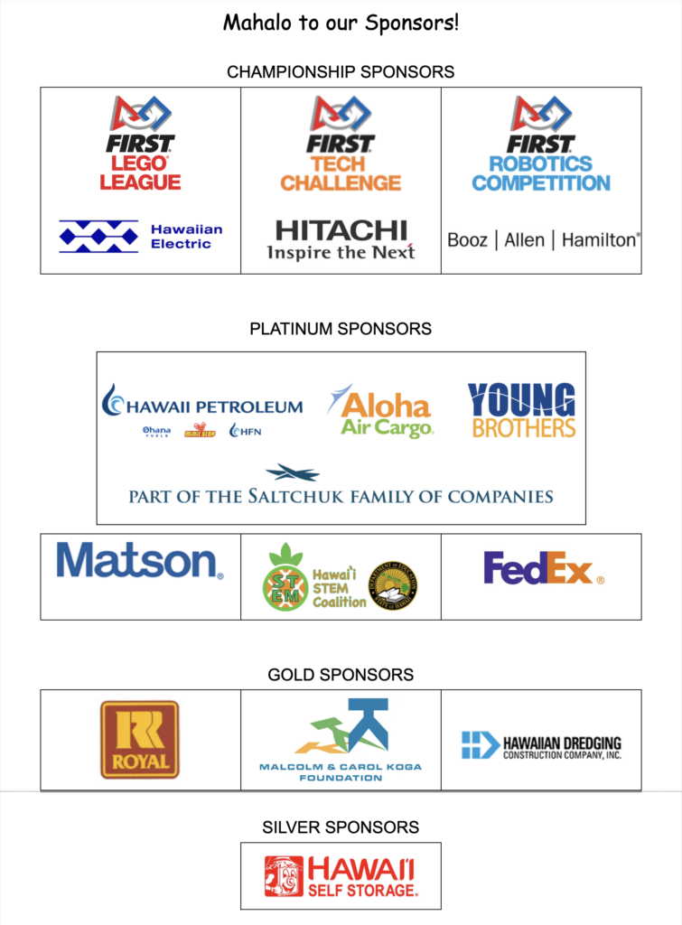Sponsors - Hawai‘i First Robotics